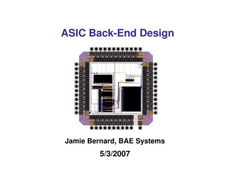 Ppt Asic Back End Design Powerpoint Presentation Free Download Id