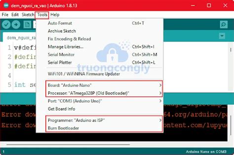 cách nạp bootloader cho vi Điều khiển trên arduino sử dụng arduino uno