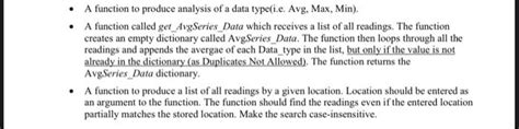 Solved A Function To Produce Analysis Of A Data Type I E