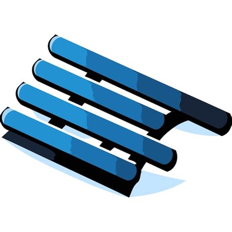 Abstract Blue And Black Isometric Illustration Of Four Parallel Lines Representing Structure