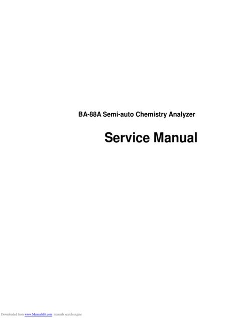 Service Manual Ba 88a Semi Auto Chemistry Analyzer Pdf Electromagnetic Interference