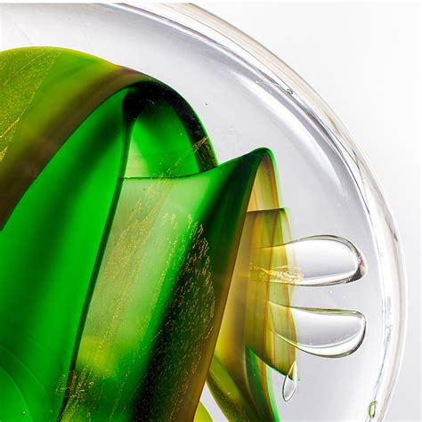 Abstract Glass Art Sculptures I Cut Vortex Pod By Phil Vickery I Boha