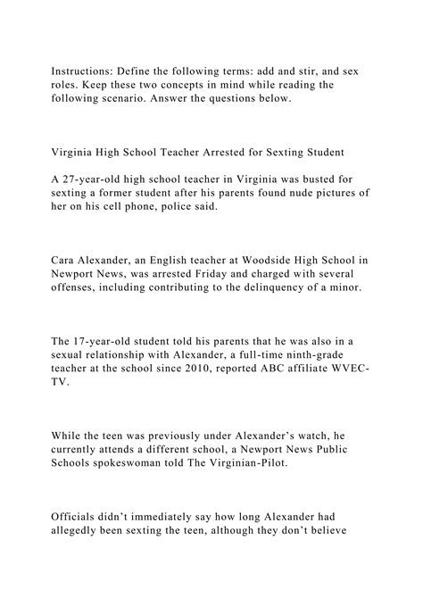 Instructions Define The Following Terms Add And Stir And Sex Roledocx Instructions Define The Following Terms Add And Stir And Sex Roledocx