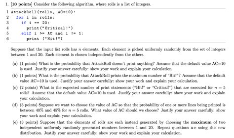 Solved 1 10 Points Consider The Following Algorithm