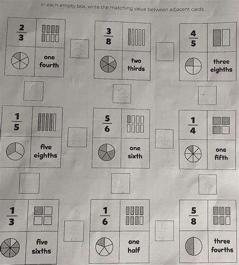 Solved In Each Empty Box Write The Matching Value Between