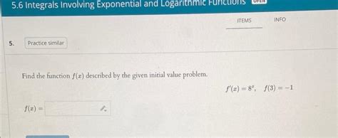 Solved Find The Function F X Described By The Given Initial Chegg