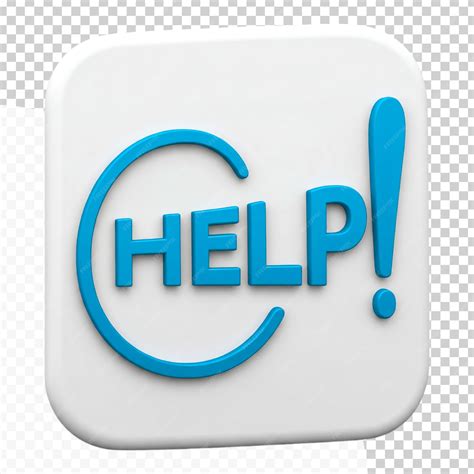 3d Blue Help Button Icon For Support And Assistance Isolated On A