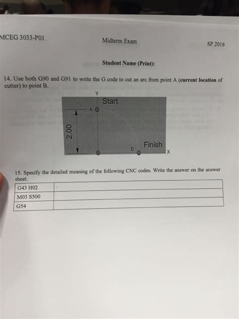 Solved Use Both G90 And G91 To Write The G Code To Cut An