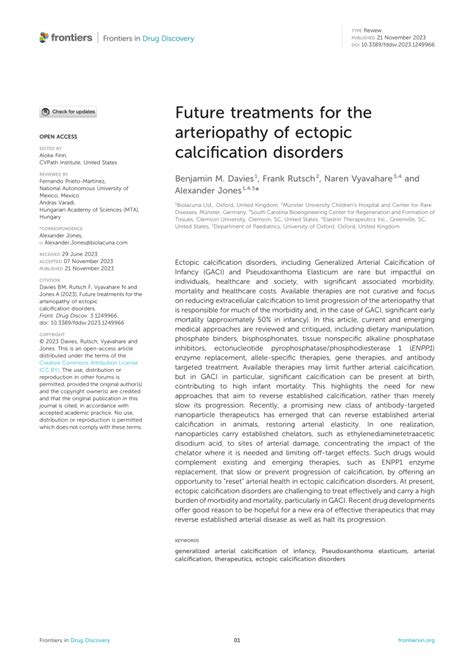 Pdf Future Treatments For The Arteriopathy Of Ectopic Calcification