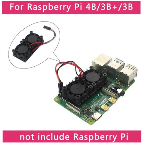 Raspberry Pi 4 B Dual Fan Cpu Pcb Cooling Fan Cooler Module Heat Sink For Raspberry Pi 3 Model