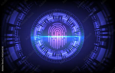 Fingerprint Scan Biometric Fingerprints Identification Security System Thumb Lines