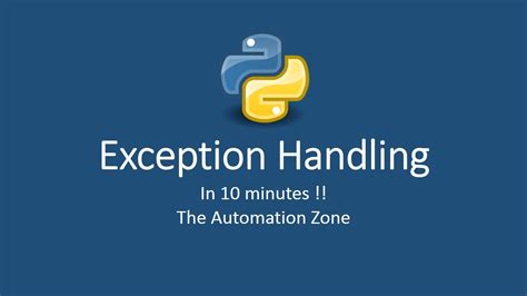 Exception Handling In Python Python Tutorial 25 Youtube
