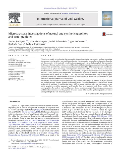Pdf Microstructural Investigations Of Natural And Synthetic Graphites And Semi Graphites