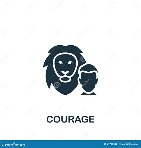 Courage Icon Monochrome Simple Sign From Challenges Collection Stock