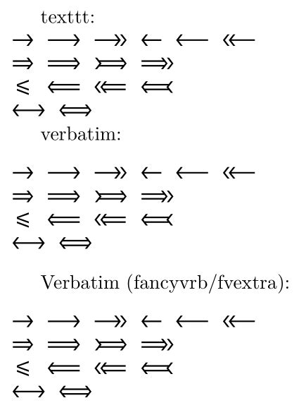 luatex jetbrains arrow ` ` `