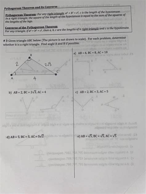 Solved Pythagorean Theorem And Its Converse Pythagorean Theorem For Any Answer