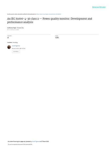 An Iec 61000 4 30 Class A Power Quality Monitor Pdf Computing Electrical Engineering