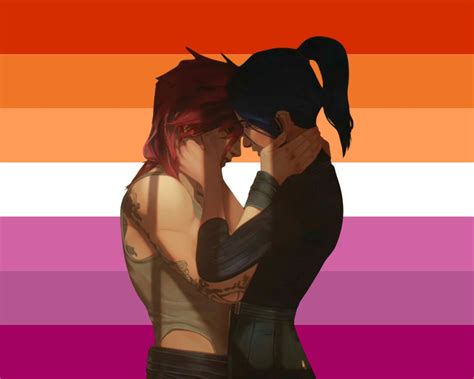 Caitlyn And Vi Arcane Lesbian Pride Flag Cute Lesbian Flag Made Of