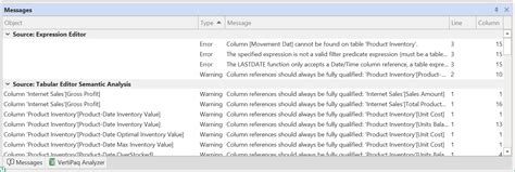 Messages View Tabular Editor Documentation