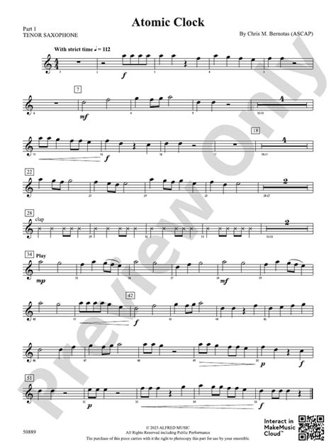 atomic clock part 1 tenor saxophone part 1 tenor saxophone part digital sheet music download