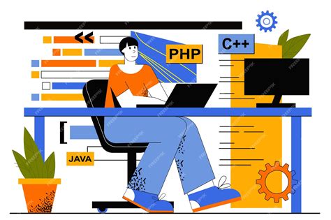 Premium Vector Programming Software Web Concept Developer