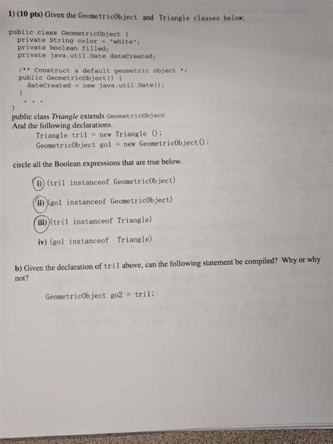 Solved 1 10 Pts Given The Geometricobject And Triangle
