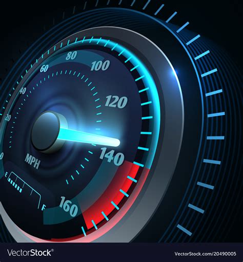 Car Speedometer Acceleration Car Maximum Speed Stock Vector