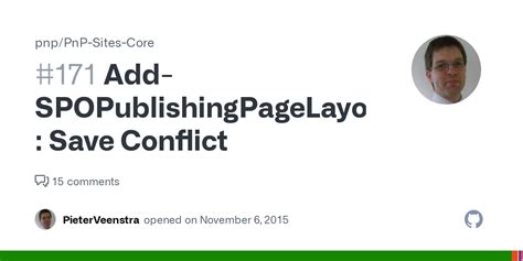 add spopublishingpagelayout save conflict · issue 171 · pnp pnp sites core · github