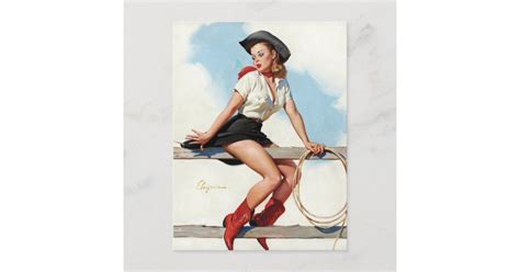 Vintage Pin Up Girl Postcard Zazzle