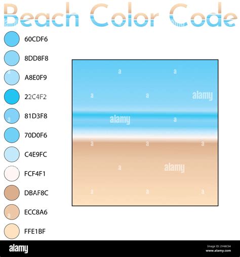 Color Palette Appropriate To Photo Of Sandy Beach And Sea Color Combination Set Of Rgb Hsl And