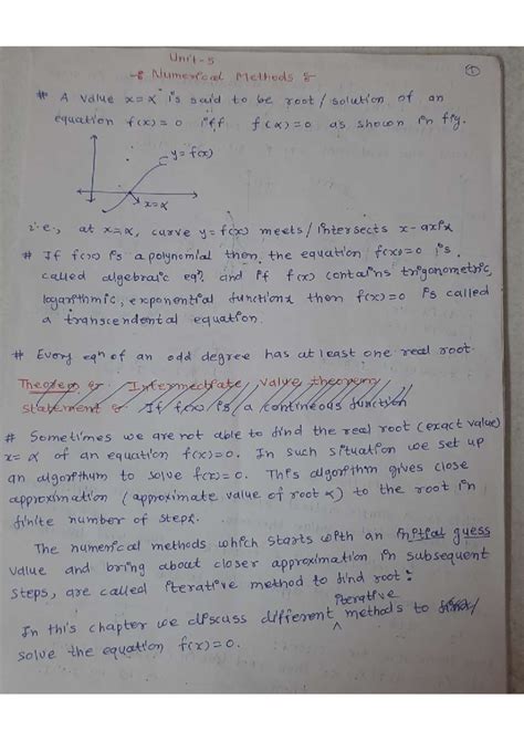 M3 Notes Of Unit 5 Numerical Methods Part 1 Artificial Intelligence And Machine Learning