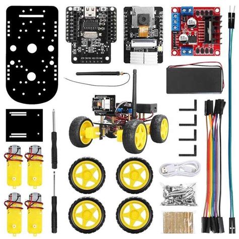 W 4wd Smart Car Esp32 Camera Wifi Automation For Arduino Programming Esp Robot With Antenna