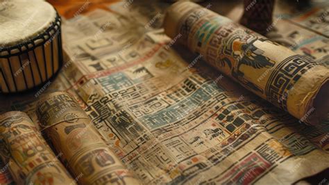 View Of Ancient Scroll For Writing And Documenting History Ai Generated Image