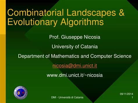 Ppt Combinatorial Landscapes And Evolutionary Algorithms Powerpoint