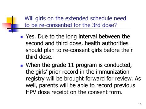 Ppt Hpv Vaccine Extended Dosing Schedule For Grade 6 Powerpoint Presentation Id 275886