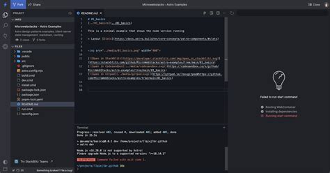 Example Is Not Running Issue Microwebstacks Astro Examples Github
