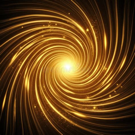 Swirling Golden Vortex Of Light With Sparkling Particles Stock Image Image Of Texture Spiral