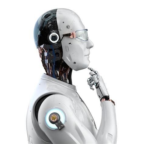 Premium Photo 3d Rendering Ai Robot Computing Or Analyzing Isolated