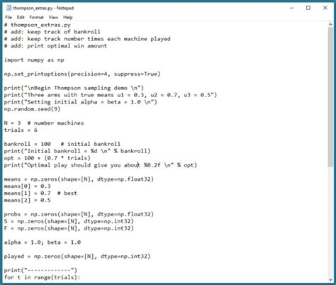 Thompson Sampling Demo Using Python James D Mccaffrey