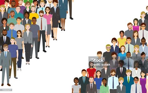 흰색 배경에 있는 사람들의 군중 다민족 그룹에 대한 스톡 벡터 아트 및 기타 이미지 다민족 그룹 민주주의 조직된 단체 Istock