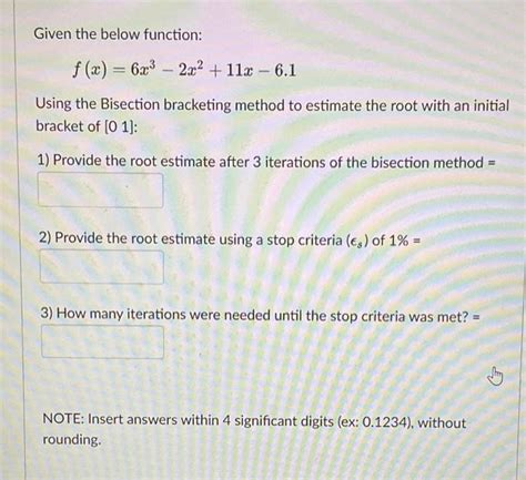 Solved Given The Below Function Fx6x3−2x211x−61 Using