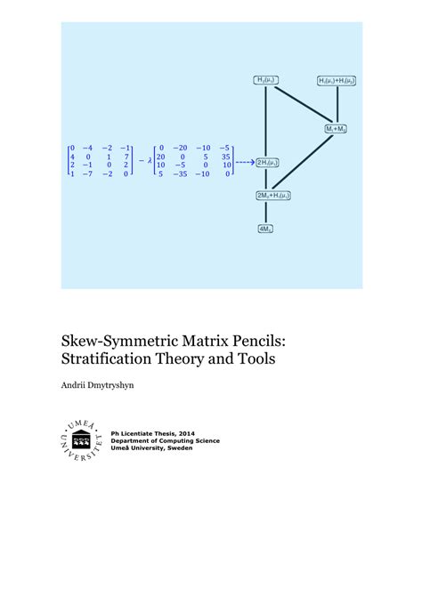 PDF Skew Symmetric Matrix Pencils Stratification Theory And Tools