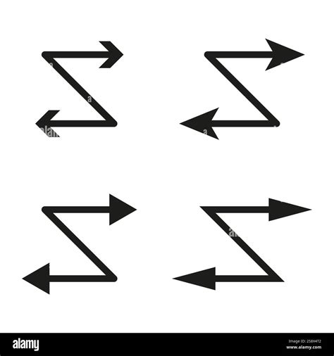 Directional Arrows Set Geometric Arrow Symbols Flat Vector Illustration Bold Black Shapes