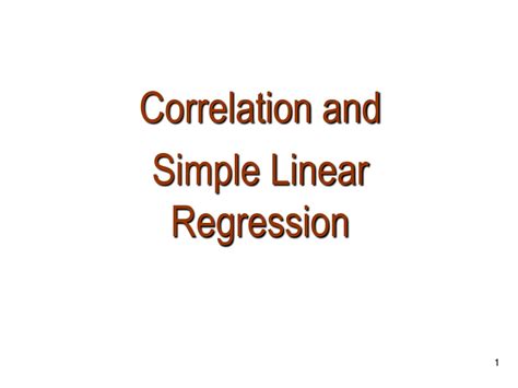 PPT Correlation And Simple Linear Regression PowerPoint Presentation ID
