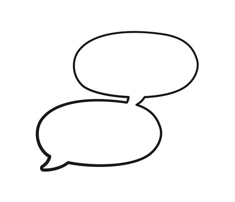 Empty Speech Bubble Multiple Conversation Template Comic Speech Bubble Doodle Outline Vector