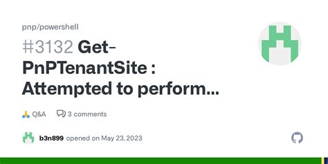 get pnptenantsite attempted to perform an unauthorized operation when using azure automation
