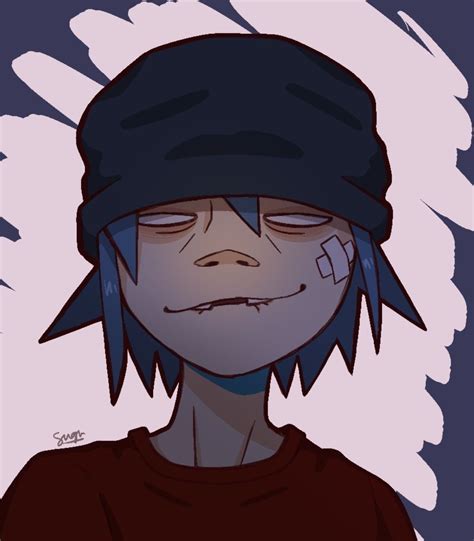 ⋆·˚ ༘ Gorillaz 2 D How To Draw 2d Doodle Of 2d From Gorillaz 2d