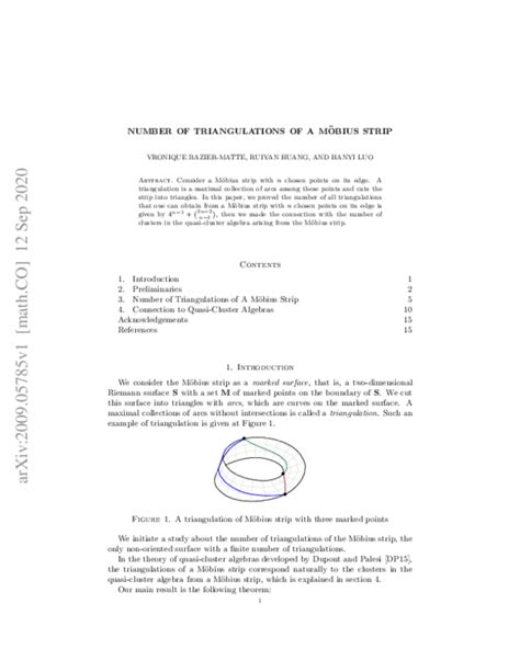 Pdf Number Of Triangulations Of A M Obius Strip Véronique Bazier Matte