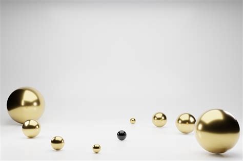 모양 3d 추상 기하학적 배경입니다 황금 공 흰색 구 렌더링 빈 공간에서 다각형 구를 비행 보케 효과와 미래 지향적 인 배경 포스터 디자인 0명에 대한 스톡 사진 및 기타