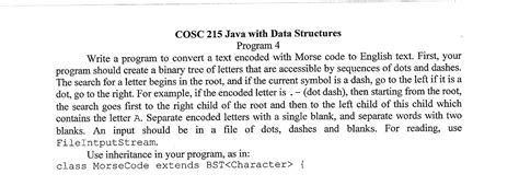 Cosc 215 Java With Data Structures Program 4 Write A